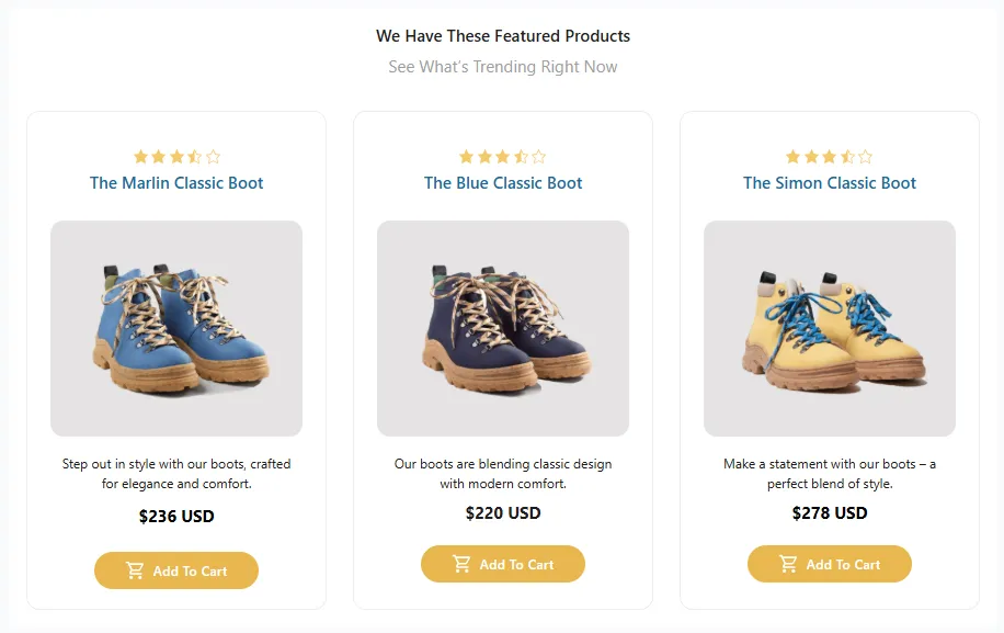 Interactive Product Card Display